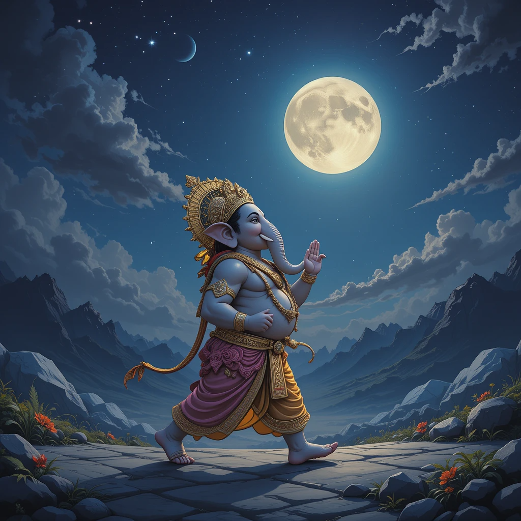 The Story of Lord Ganesha and the Moon: A Tale of Laughter, Curse, and ...
